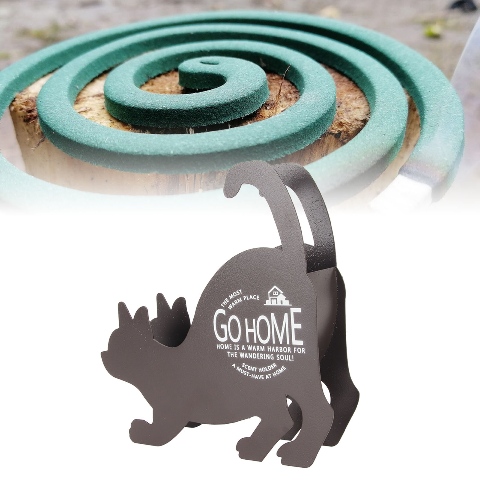 Держатель для благовоний, декоративная катушка в форме кошки, держатель для курильницы для спальни, гостиной, офиса T105