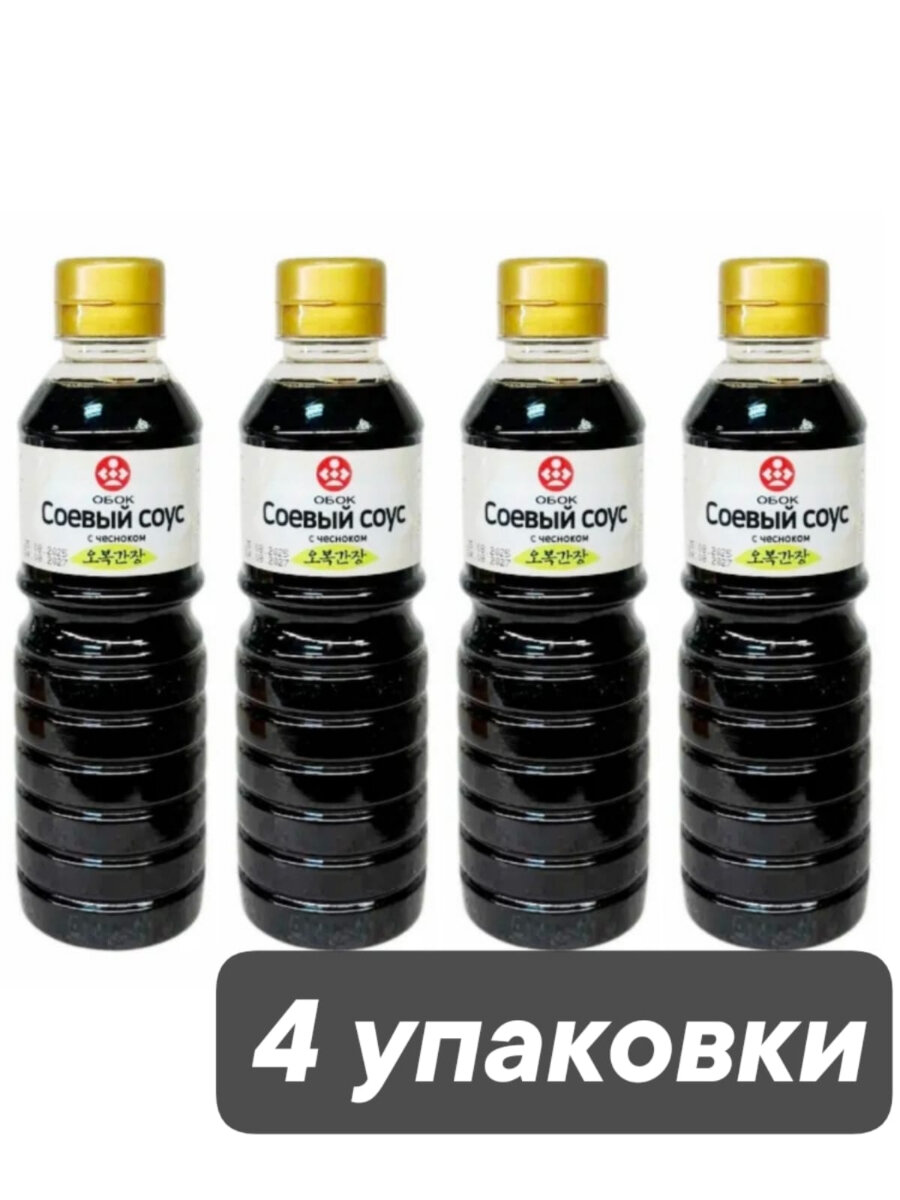 Соевый соус Obok с чесноком 500 мл x 4 шт