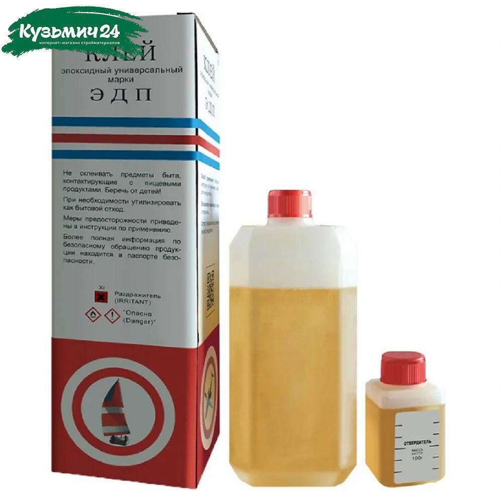 Клей эпоксидный Дзержинскбытхим ЭДП универсальный двухкомпонентный, желтый, 280 г, 1 шт.
