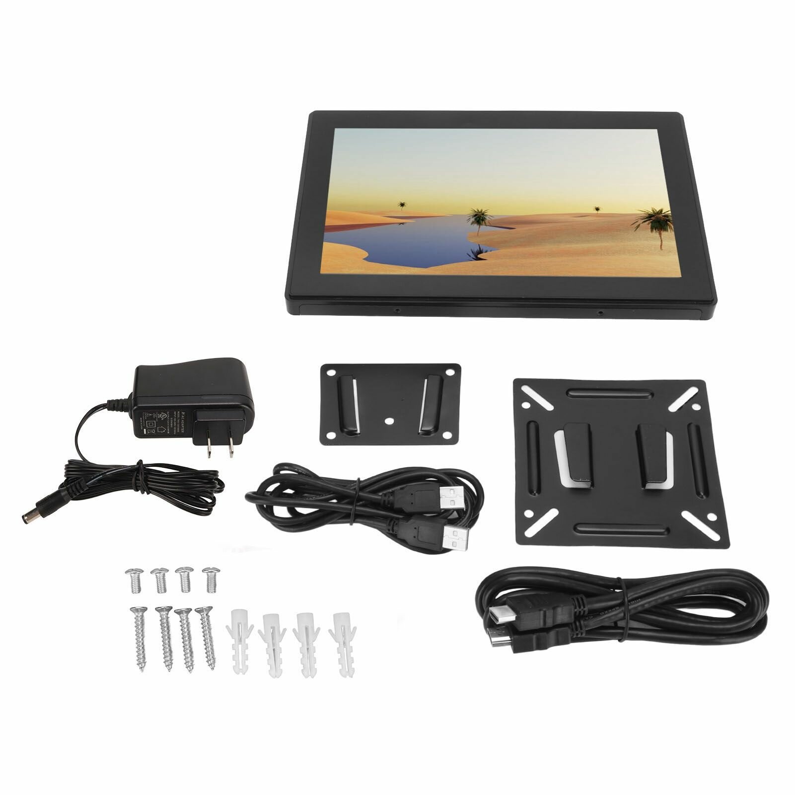 10,1-дюймовый сенсорный монитор, 1280x800, мультимедийный интерфейс высокой четкости, VGA, USB, IPS-монитор, 100 240 В, вилка стандарта США