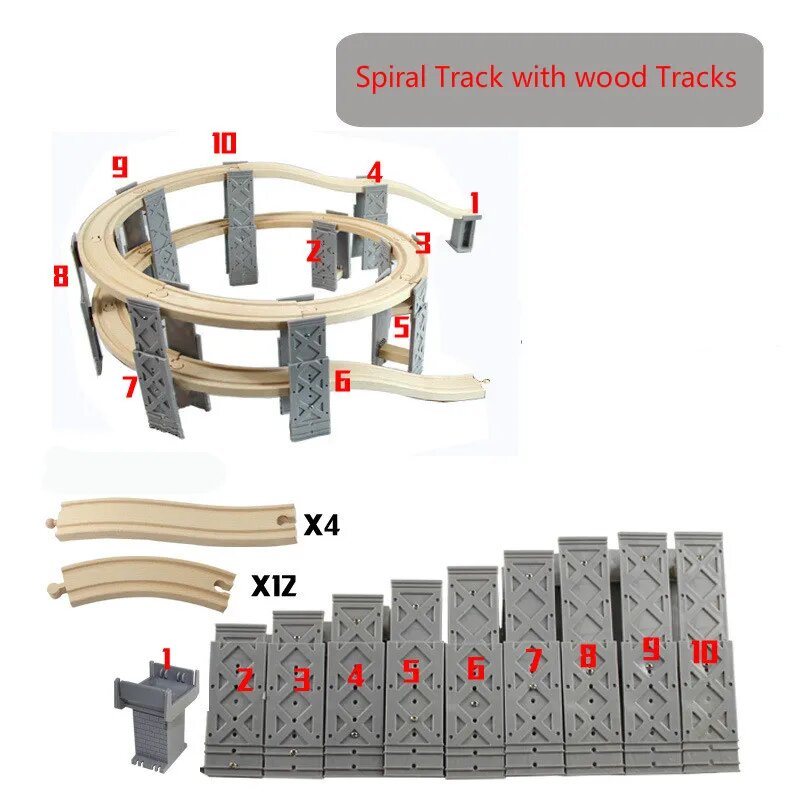 Деревянный железнодорожный набор, серый, 26PCS With wood trac