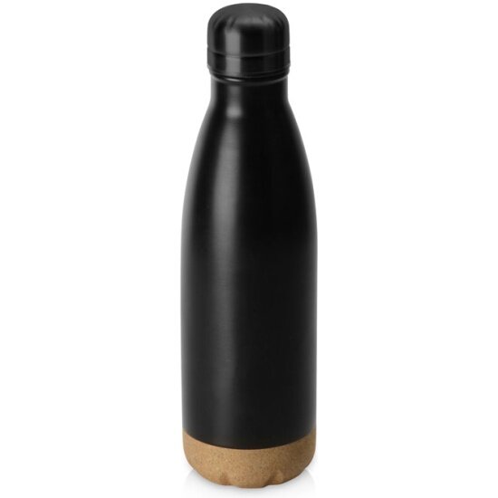 Термобутылка Waterline «Acorn» 460 мл, вакуумная, нерж. сталь/пробка, черный (839307)