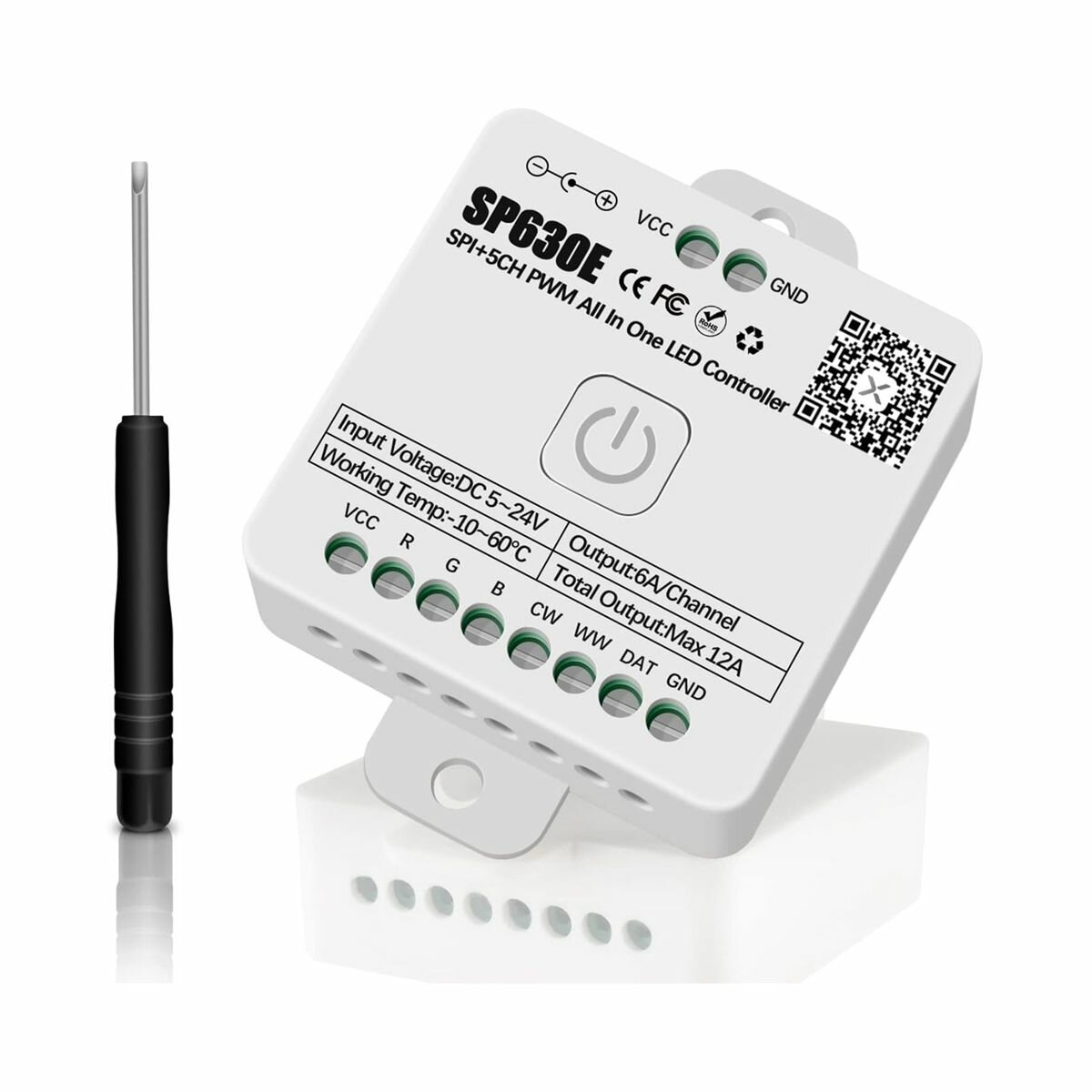 Светодиодный контроллер SP630E Bluetooh поддерживает одноцветный PWM CCT RGB RGBW RGBCCT и SPI TTL IC Чип Светодиодная лента
