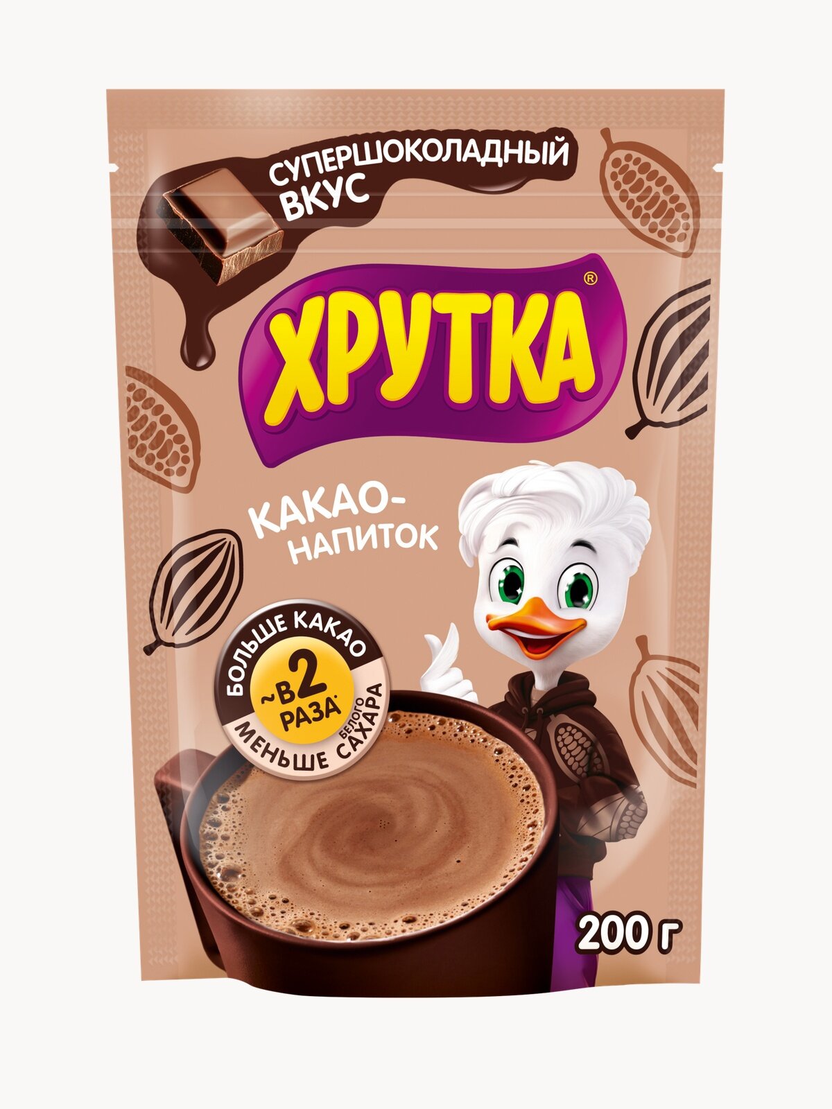 Хрутка Супершоколадный вкус. Какао-напиток быстрорастворимый 200г