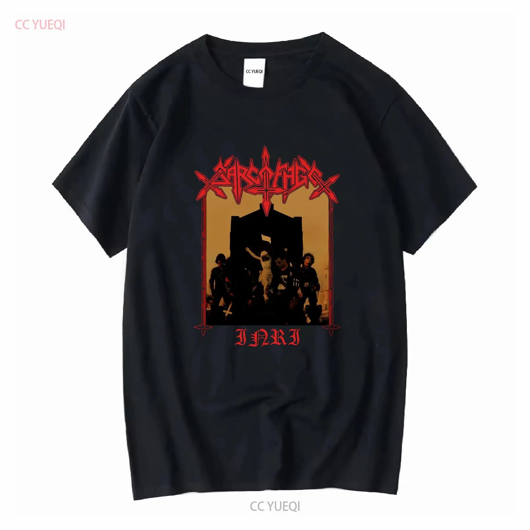 Футболка Sarcofago I N R S XXL, официальная группа, винтажная стираная уличная одежда, дышащий домашний топ для повседневной носки, стильный повседневный стиль