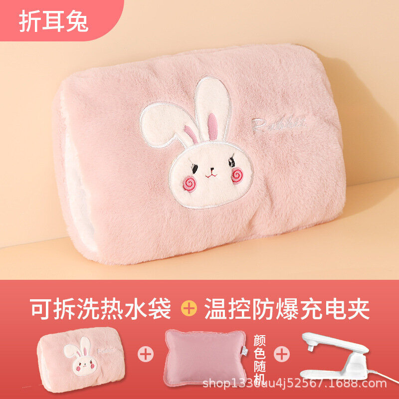 2025 Горячая бутылка с водой, перезаряжаемая, взрывобезопасная, теплая водяная сумка, национальный стандарт, мультяшный плюшевый милый грелка для рук, сумка для грелки, теплая для ребенка