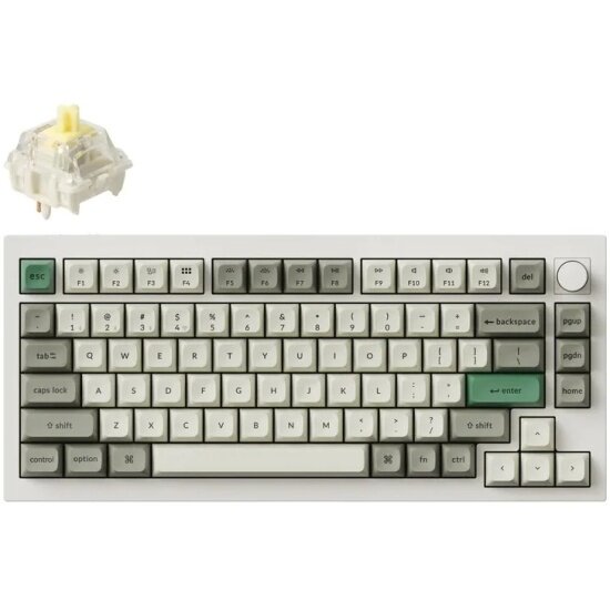 Клавиатура Keychron Q1 Max, Banana Switches, беспроводная, Shell White (Q1M-P4P-RU)