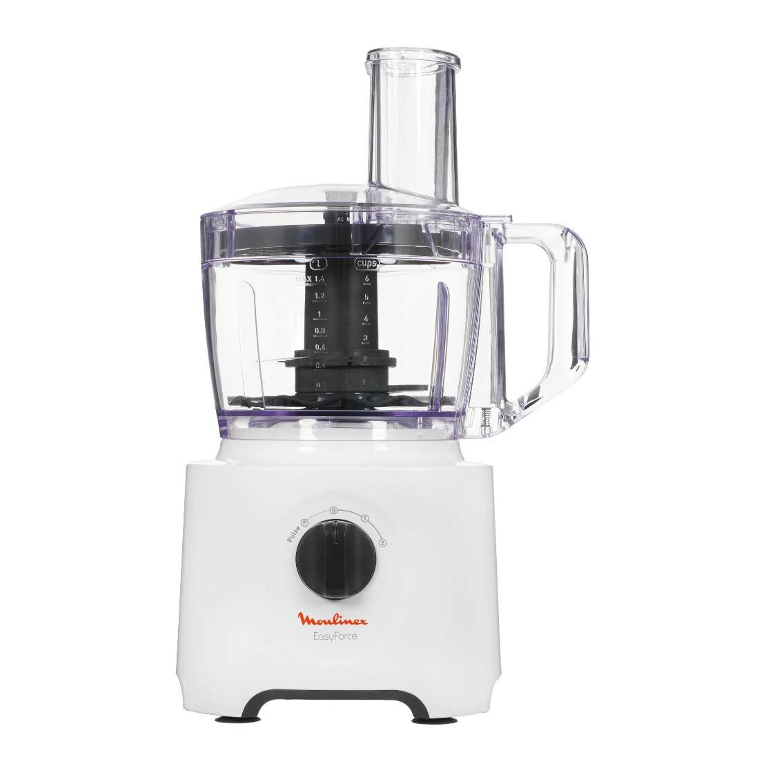 Кухонный комбайн Moulinex Easy Force FP244110, 700 Вт, чаша 2.4 л, 2 скорости, импульсный режим, белый