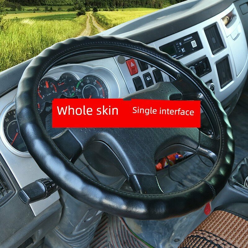 Чехол на руль грузовика из натуральной воловьей кожи, чехол на руль автомобиля 38 40, 42, 45, 47 50 см Один интерфейс