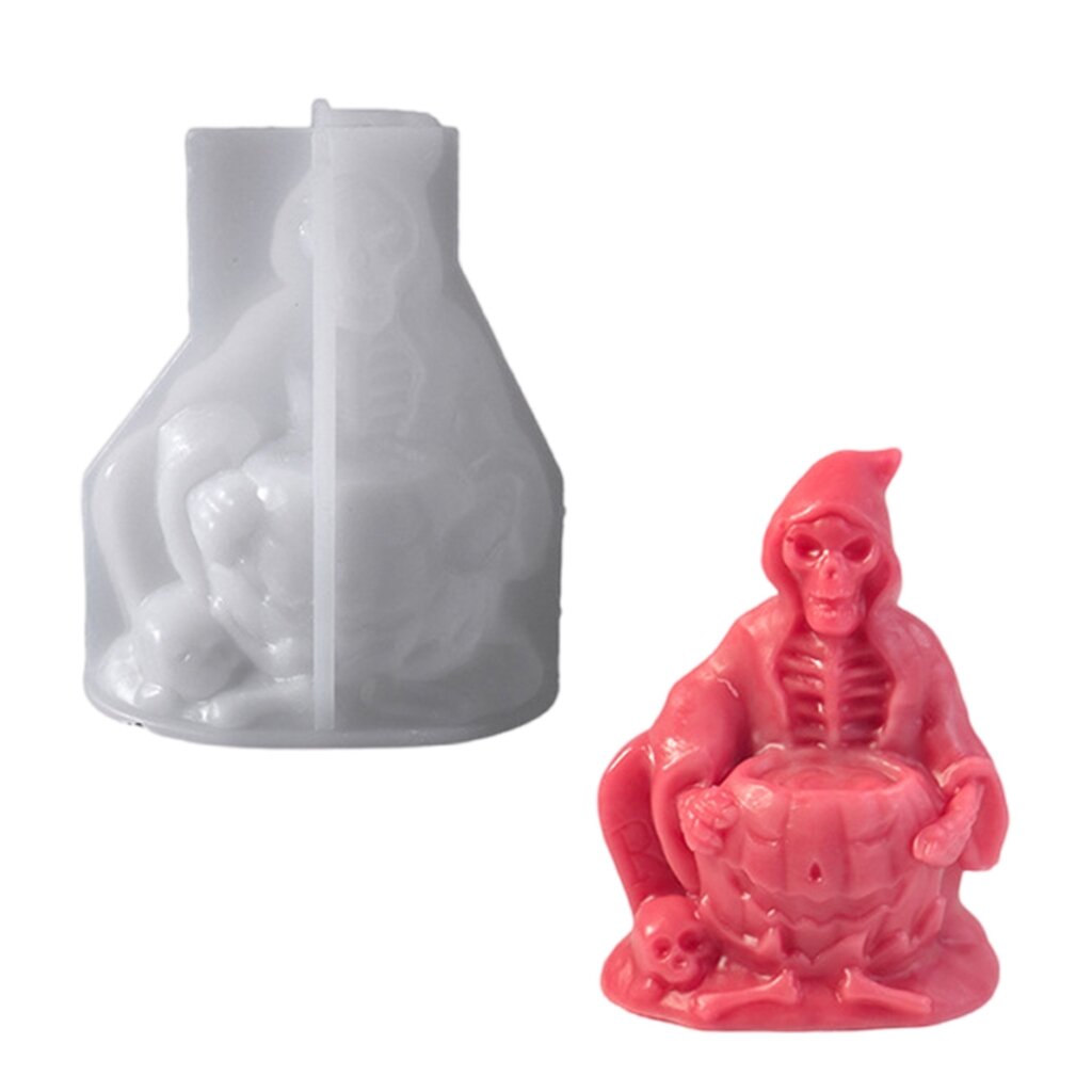 Многофункциональная силиконовая форма для мыла в виде черепа на Хэллоуин — идеальный вариант для любителей рукоделия.