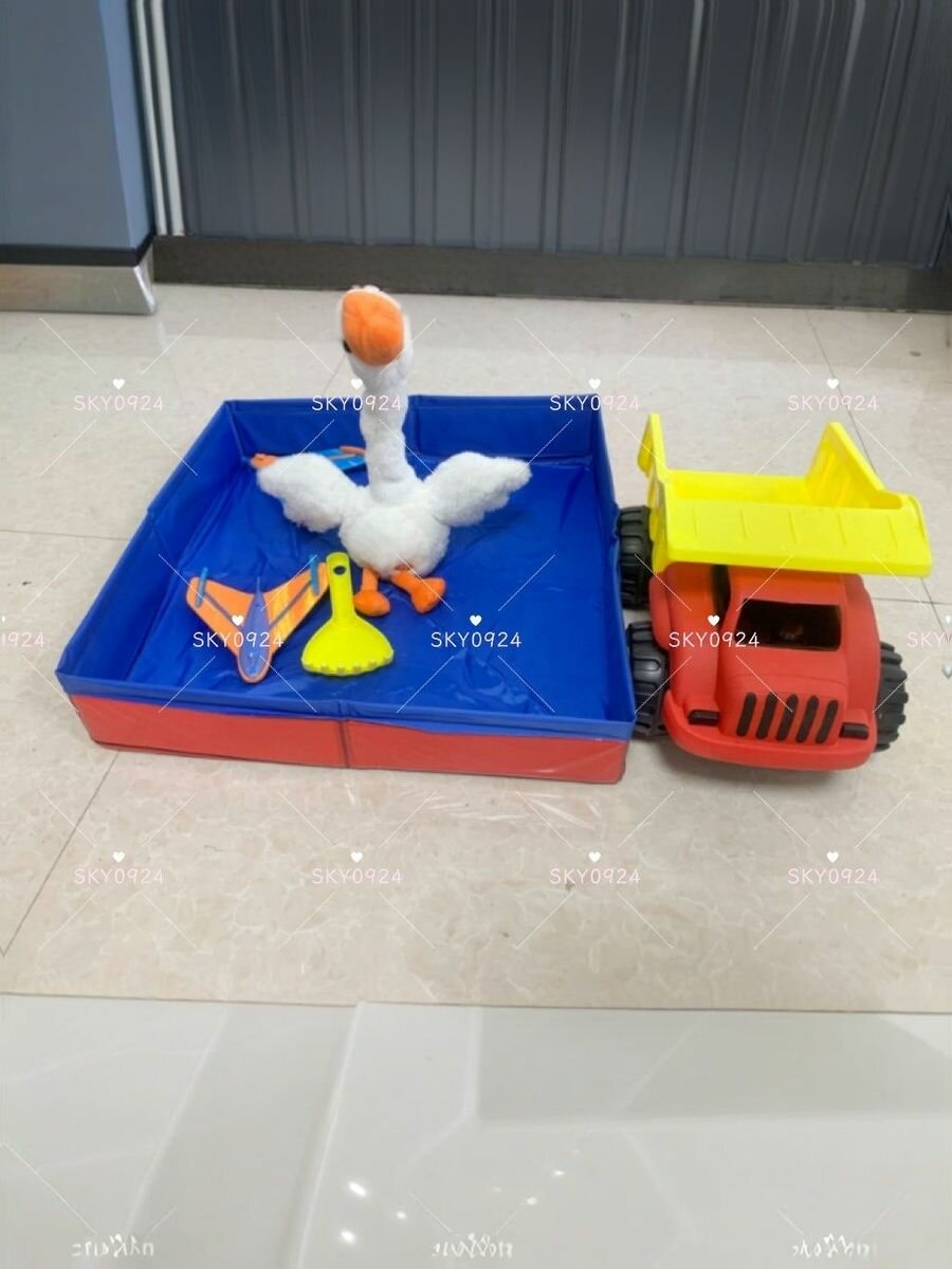 Эксклюзивная песочница для творчества синяя LIN 50x50x8 см