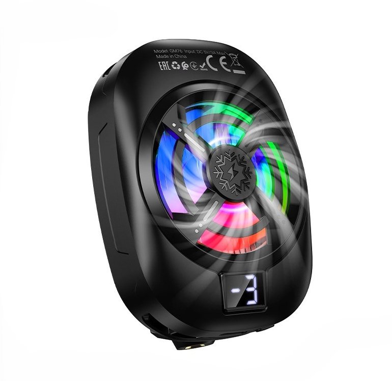 Кулер для телефона HOCO GM76 Blue diamond mobile phone cooler Black