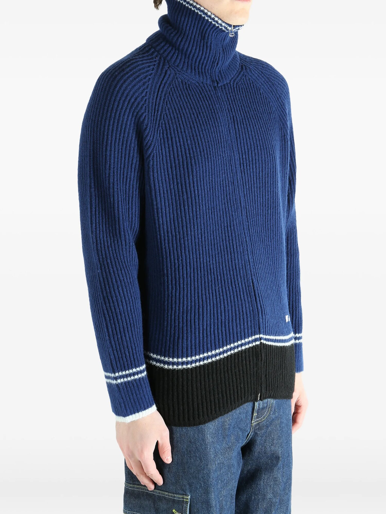 Кардиган Marni Zip-up roll-neck cardigan, размер 48, синий — фото 1