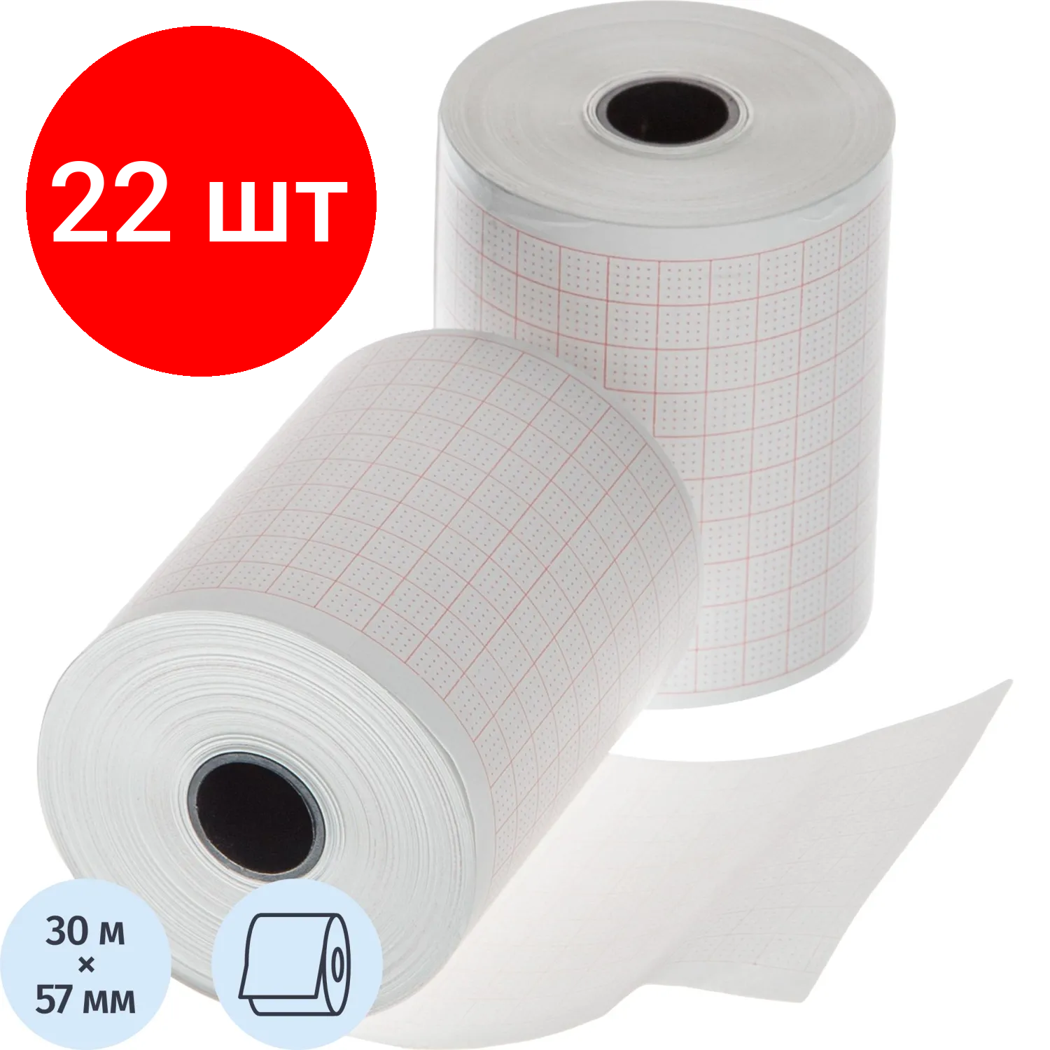 Комплект 22 упаковок, Лента регист. тепл. для ЭКГ 57х30х12 (н.) HEART MIRROR, К5730АК12, 12рул/уп