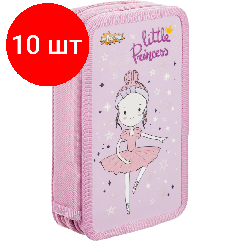 Комплект 10 штук, Пенал Балерина 2 отд, ламинат, выборочный лак, 190x110 мм, ПКК 11-19