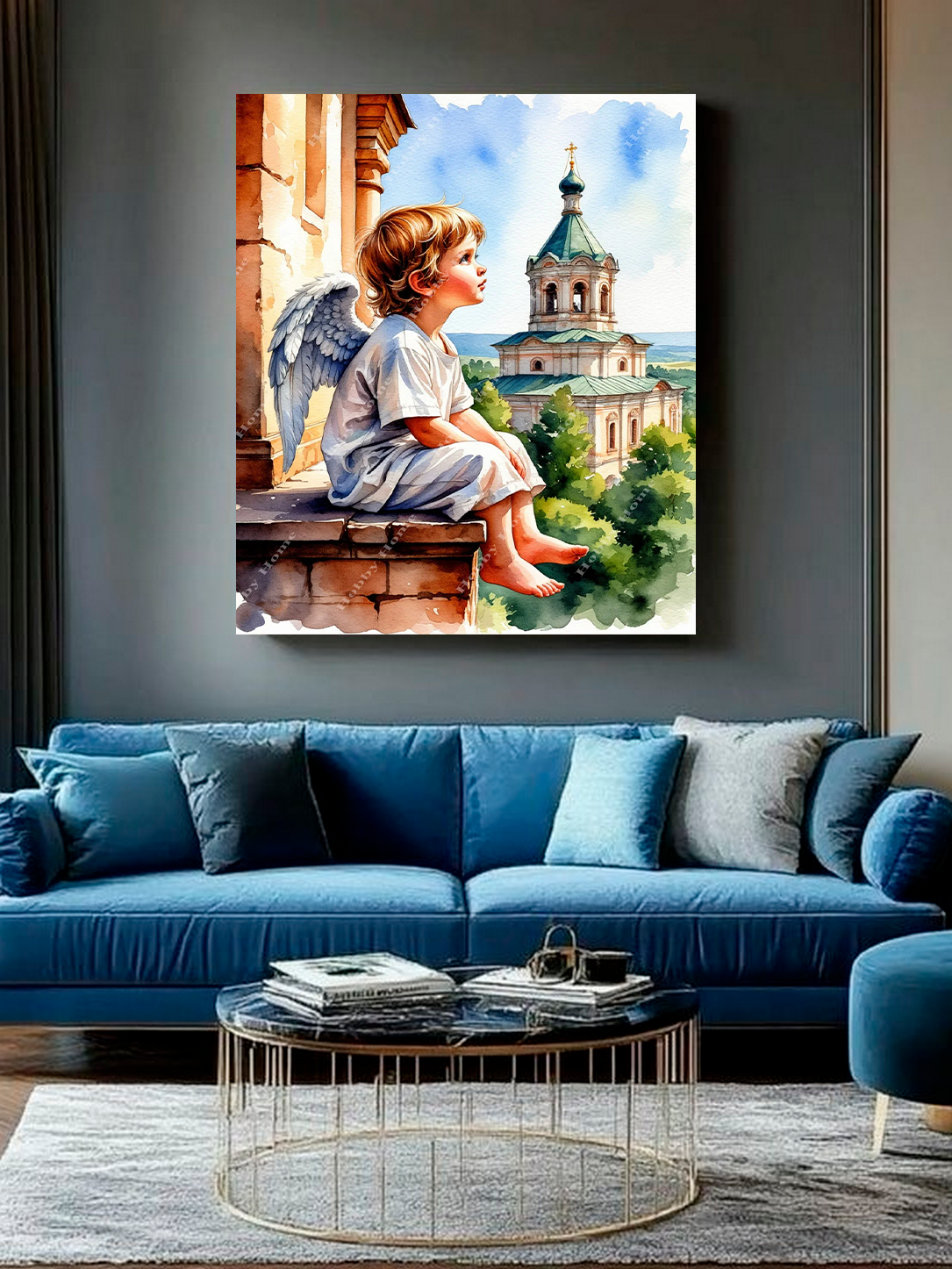 Картина на стену для интерьера "Маленький ангел" 40х50 см, холст на подрамнике, InterHobby