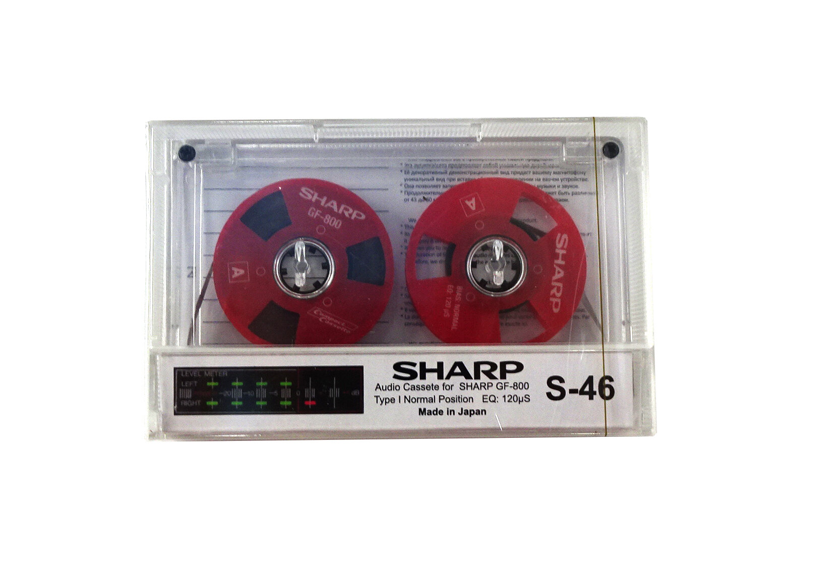 Аудиокассета "SHARP GF-800" с красными боббинками