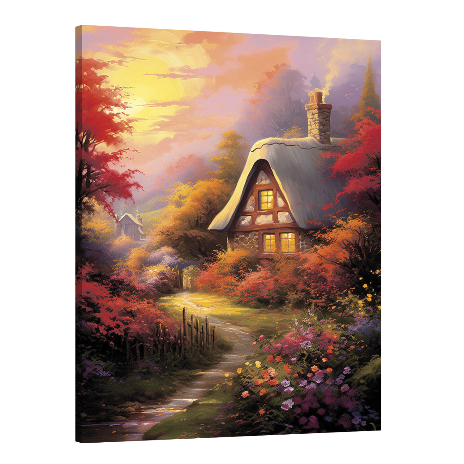 Интерьерная картина 50х70 "Домик в деревне"