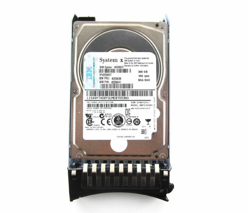 Жесткий диск IBM 42D0638 42D0641 42D0637 300GB 6Gbps 2.5 in SFF 10K SAS HDD HS. Товар уцененный