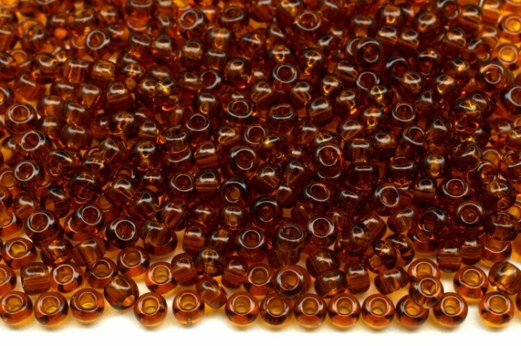 Бисер чешский PRECIOSA круглый 10/0 10090 коричневый прозрачный, 5 грамм