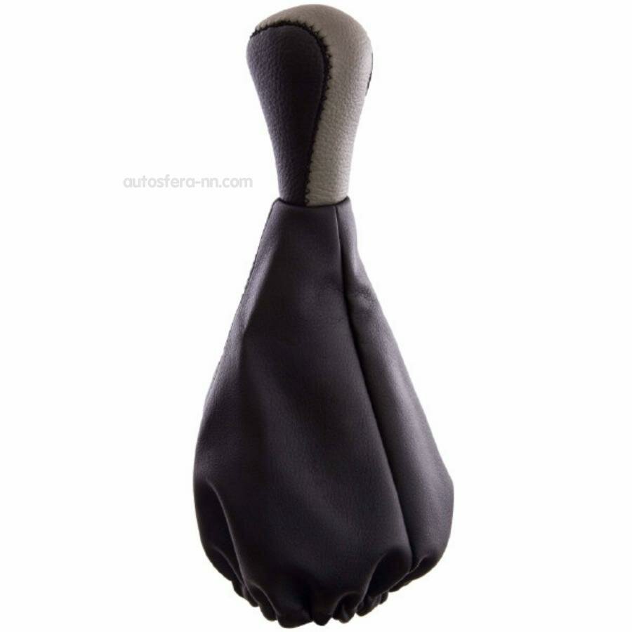 SKYWAY S06202008 Ручка КПП ВАЗ-2108-09 кожа иск. с чехлом серая SKYWAY