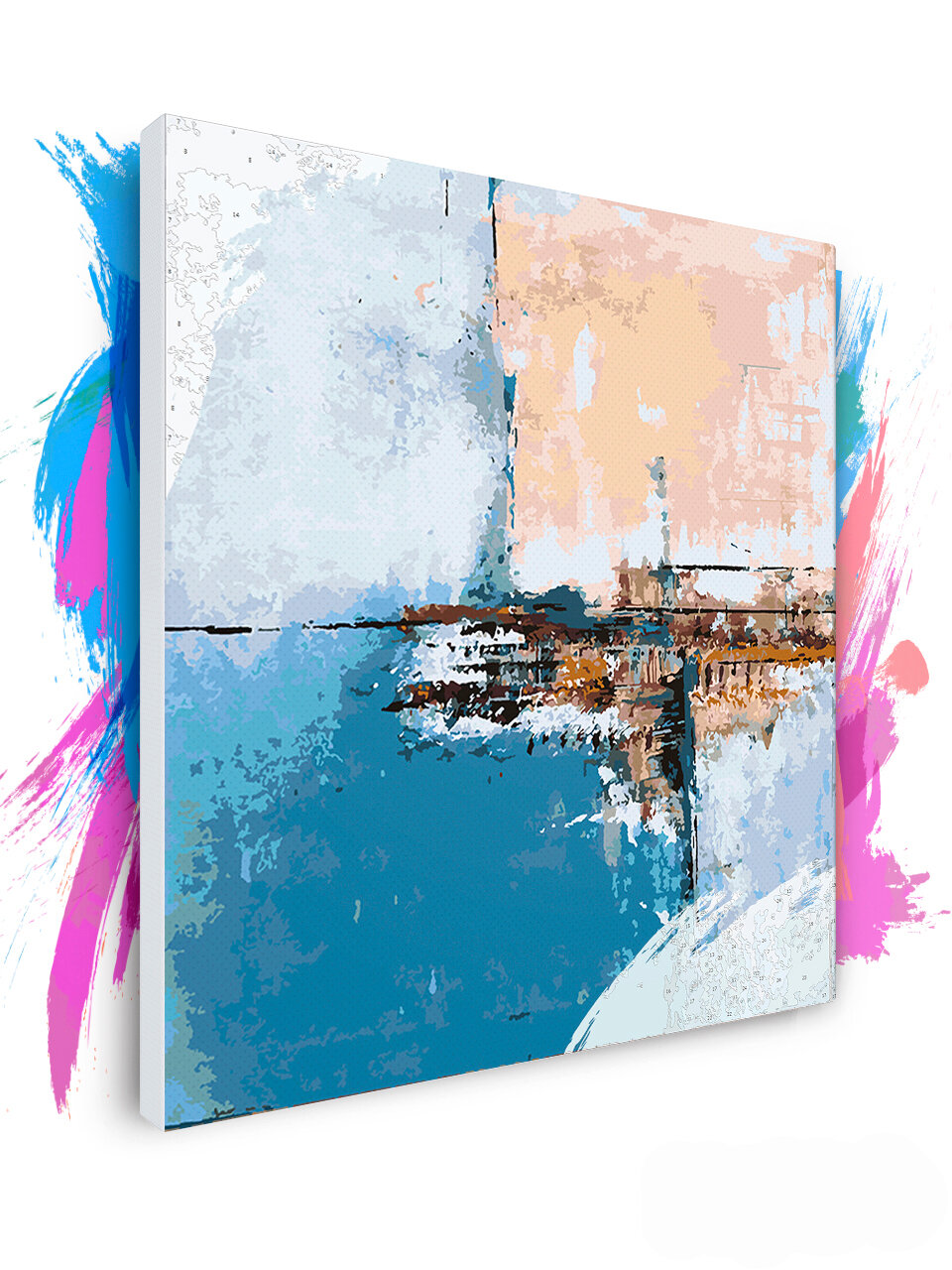 Картина по номерам на холсте Абстракция - Пароход, 120 х 120 см