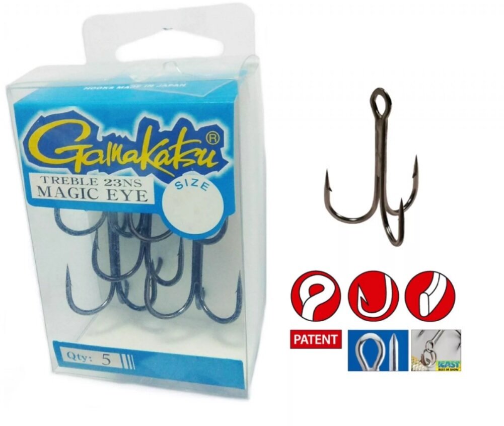 Крючок тройник рыболовный Gamakatsu TREBLE 23NS ME №01 ( упк. по 5шт.)
