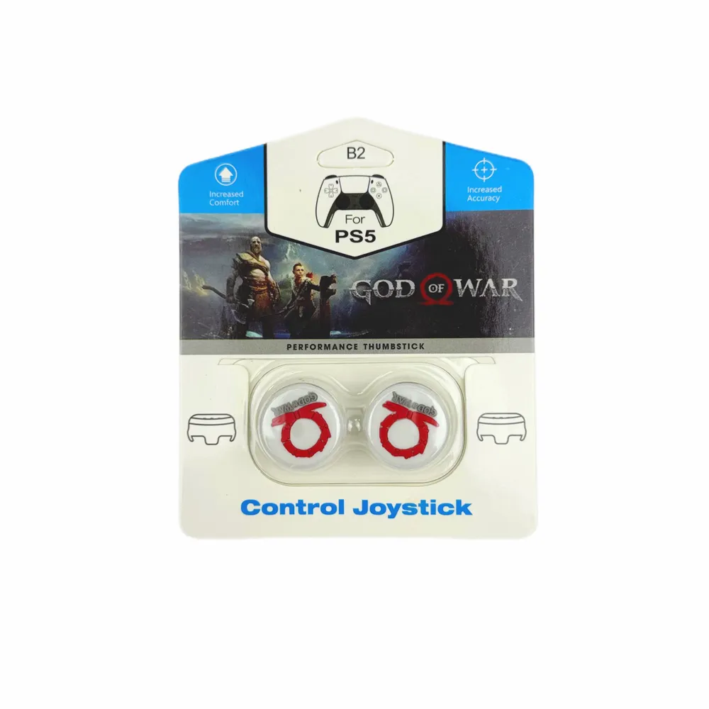Накладки на стики для геймпада PS5 / PS4 / PS3, God of War, белые, 2 шт