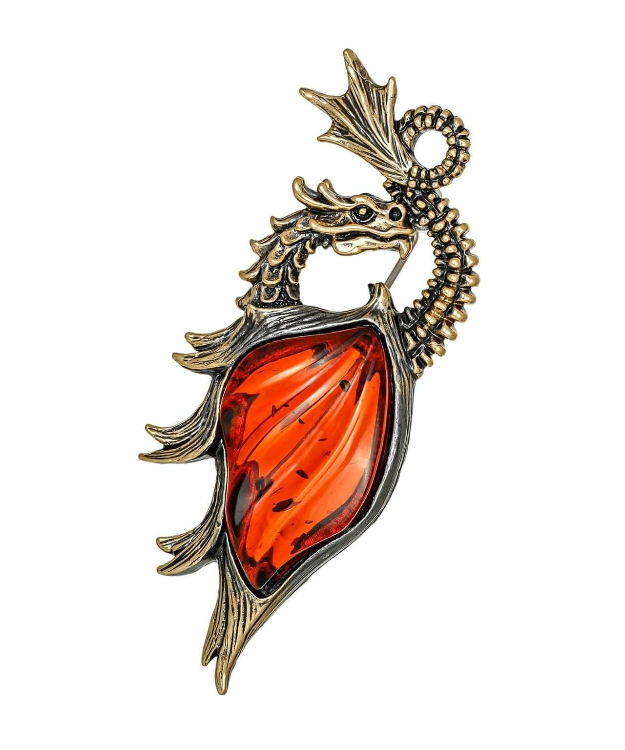 Брошь, янтарь