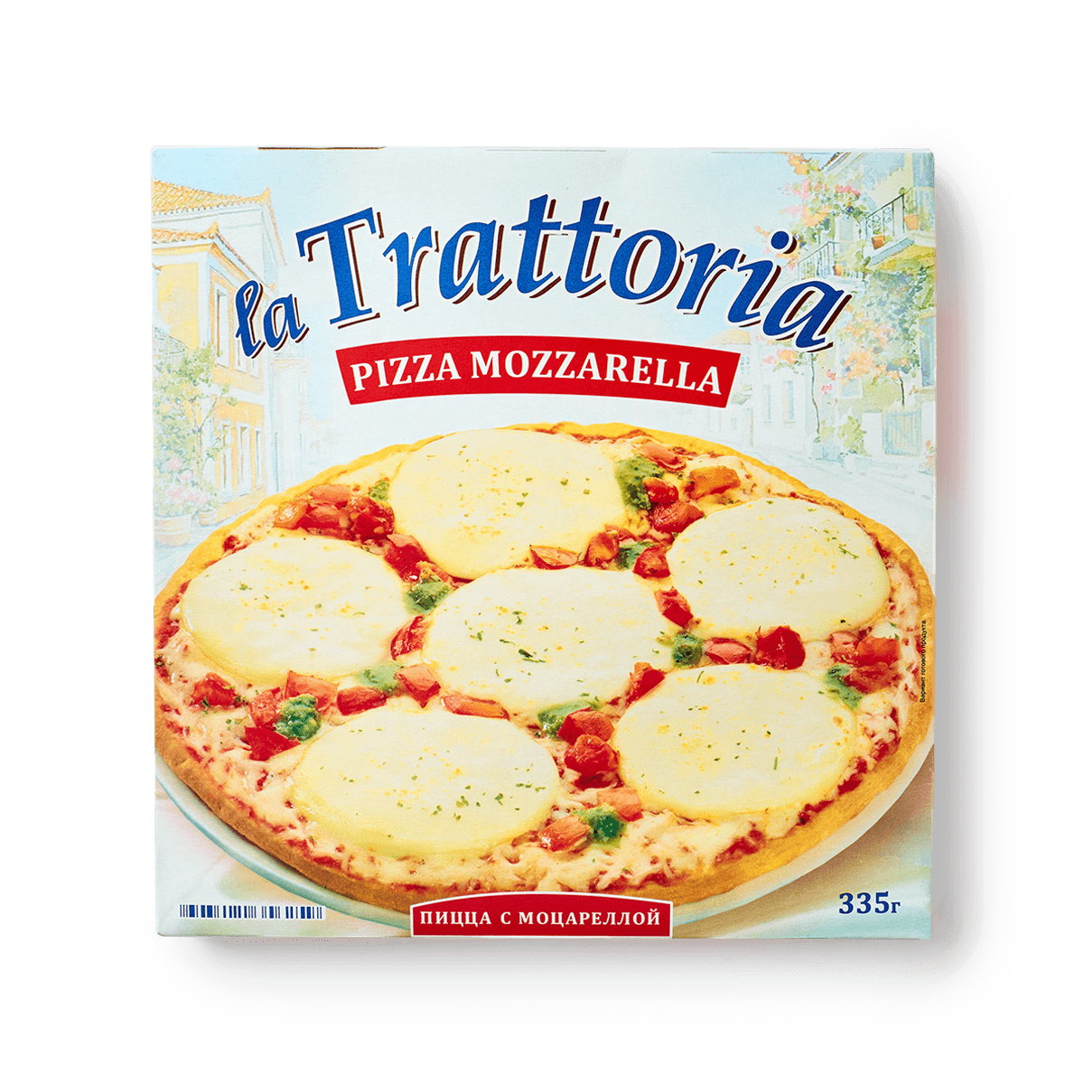 Пицца La Trattoria "Моцарелла", замороженная, в картонной коробке, 335 г