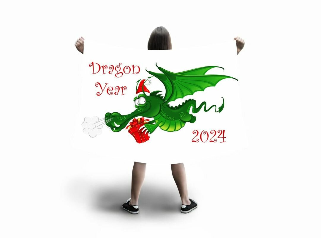 Флаг 75х50 см. Новый Год - Год Дракона - 08