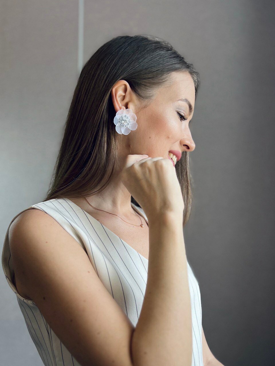 Серьги, хрусталь, стекло, бисер