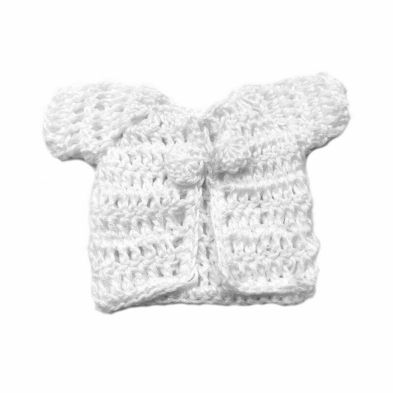 Совушка 26367/бел Кофта вязаная мини (ручная вязка), длина 6 см, ширина 8 см