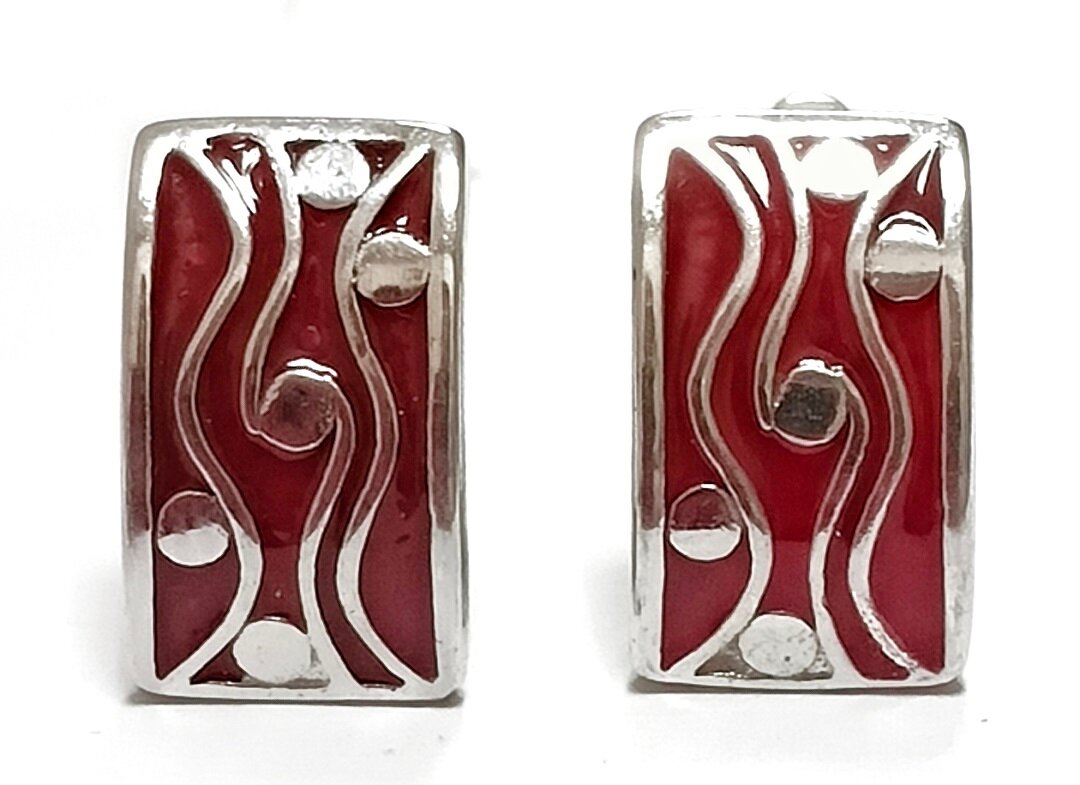 Серьги Эстерелла, серебро, 925 проба, родирование, эмаль