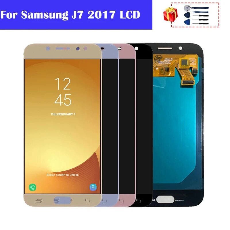 Супер AMOLED для Samsung Galaxy J7 Pro LCD 2017, J730 SM-J730F J730FM/DS J730F ЖК-экран с Gold