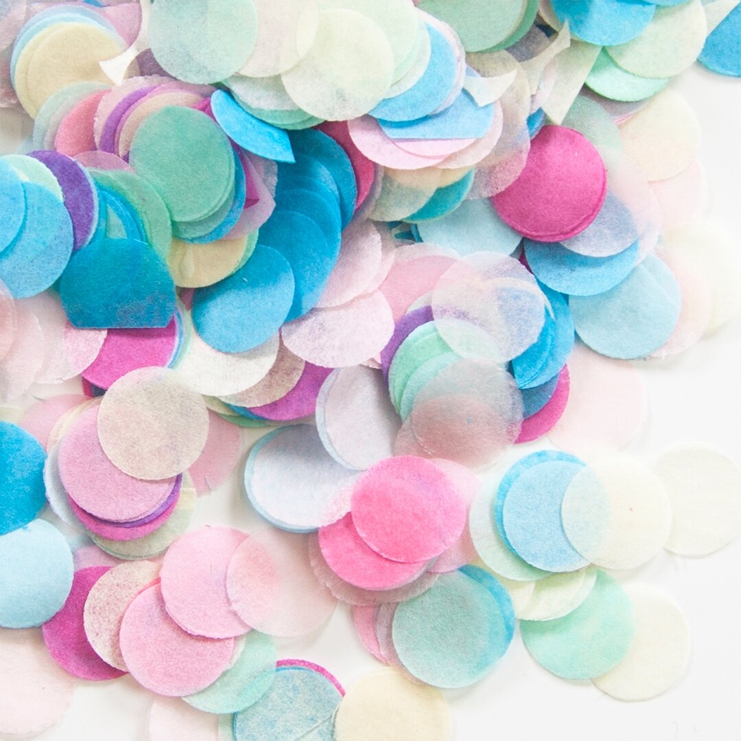 Конфетти тишью Круг, Нежнейший микс, 1 см, 50 г.