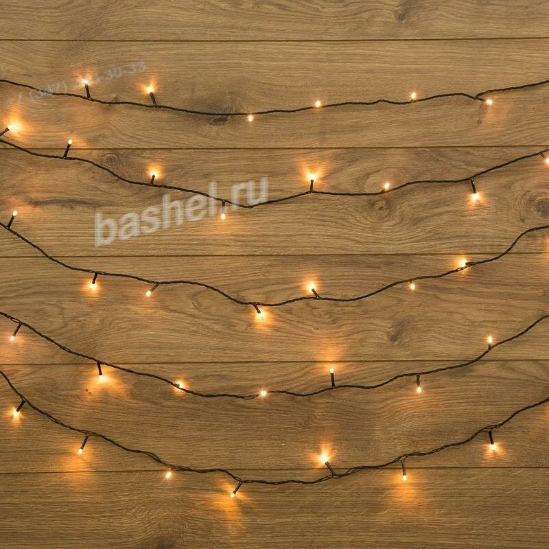 Гирлянда "Твинкл Лайт" 15 м, темно-зеленый ПВХ, 120 LED, цвет тёплый белый, Neon-Night