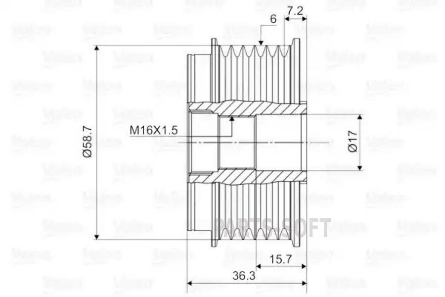 Обгонный шкив генератора FORD C-MAX, FOCUS, FOCUS II, MONDEO IV, TOURNEO CONNECT , TRANSIT CONNECT Valeo арт. 588042