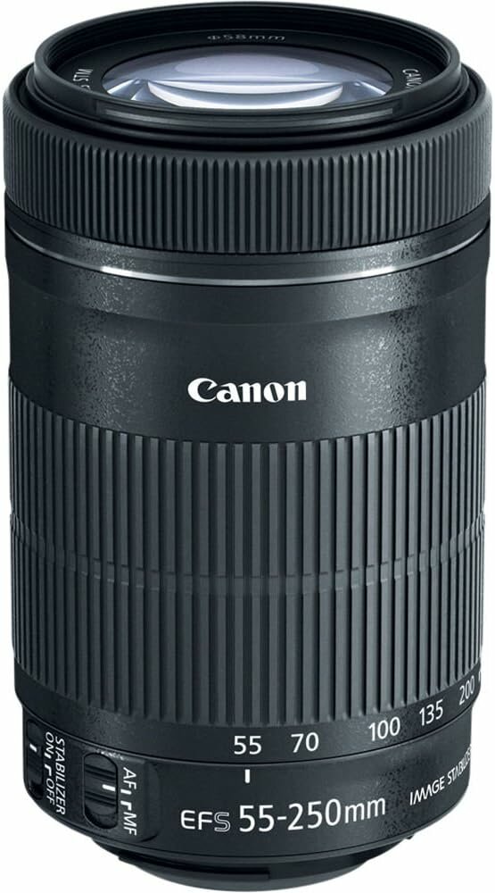 Объектив Canon EF-S 55-250mm f/4-5.6 IS STM, (White Box)черный