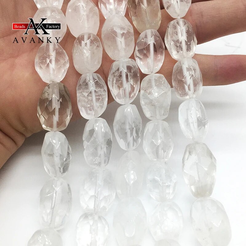 Бусины из белого хрусталя AVANKY 13х18 мм