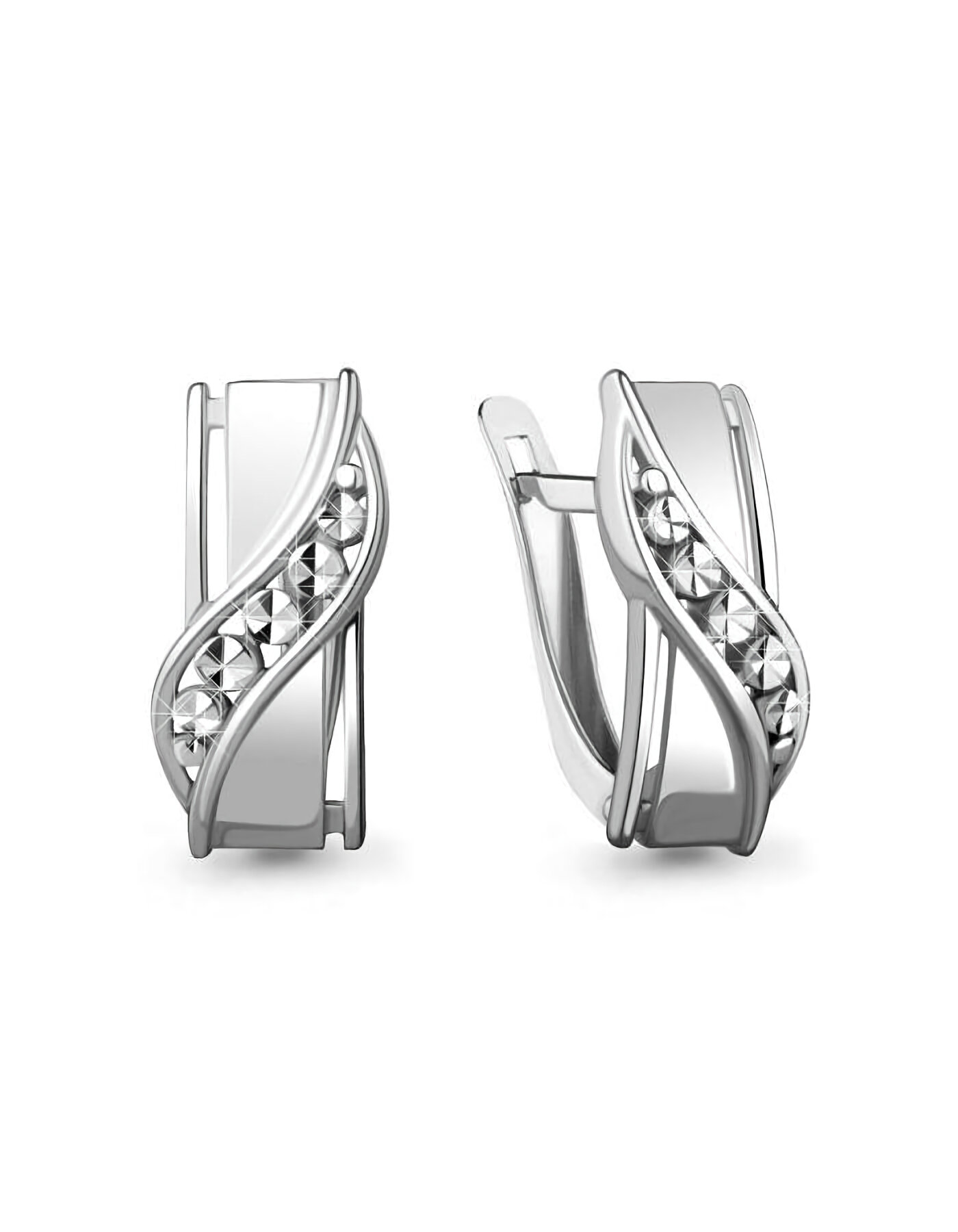 Серьги, серебро, 925 проба, родирование