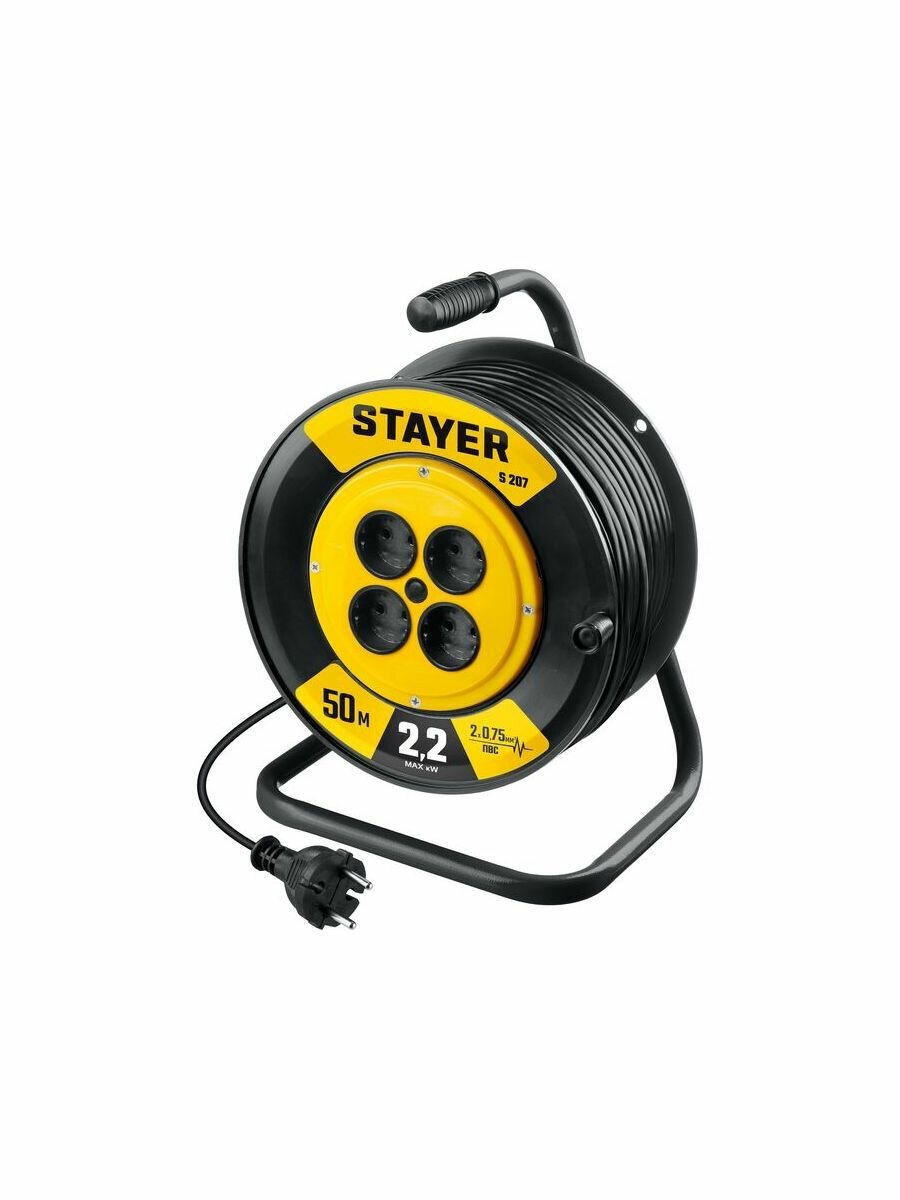 STAYER Удлинитель на катушке S 207 ПВС 2х0.75 50м 55073-50_z02
