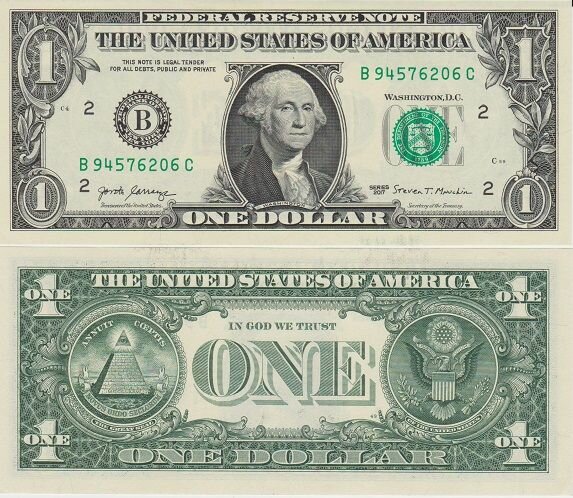 1 доллар США 2017 г. B