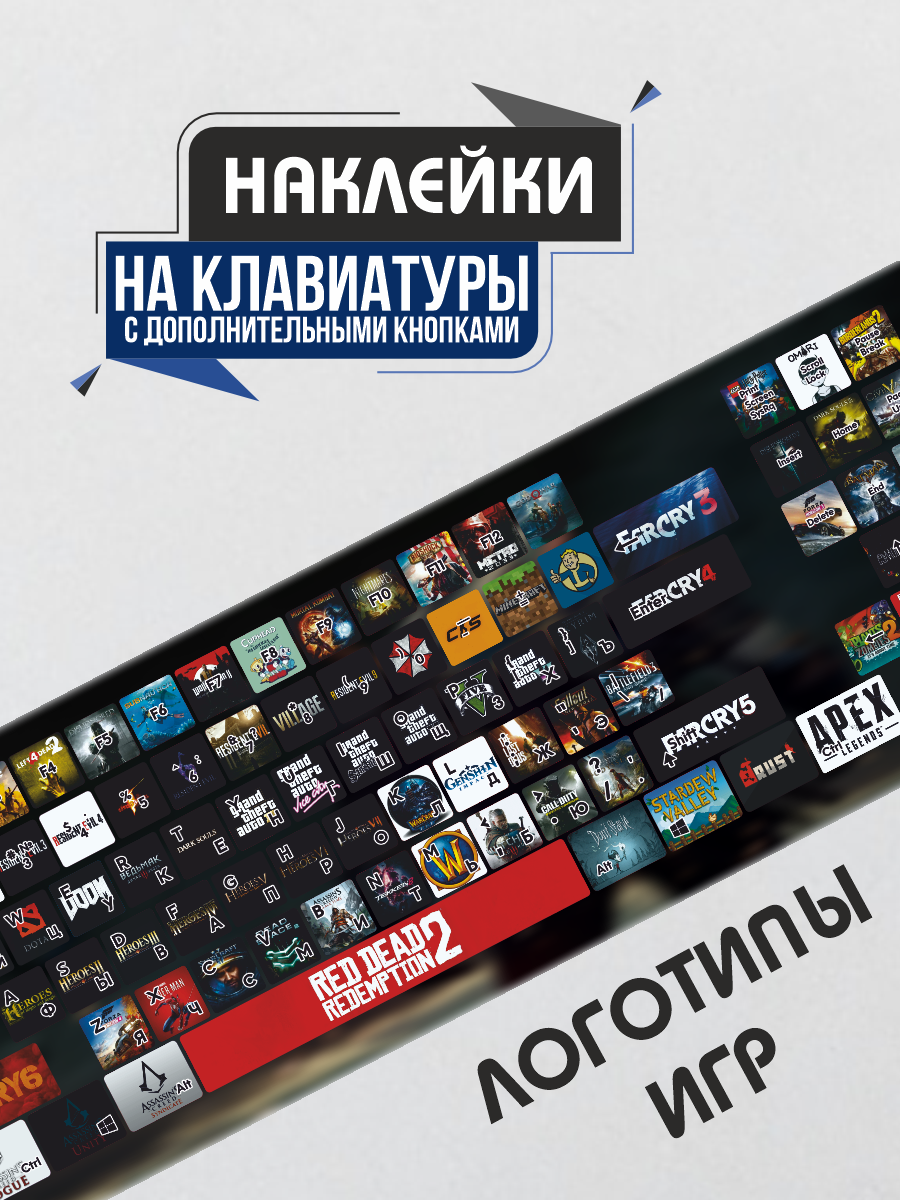 Наклейки на клавиатуру Логотипы игр