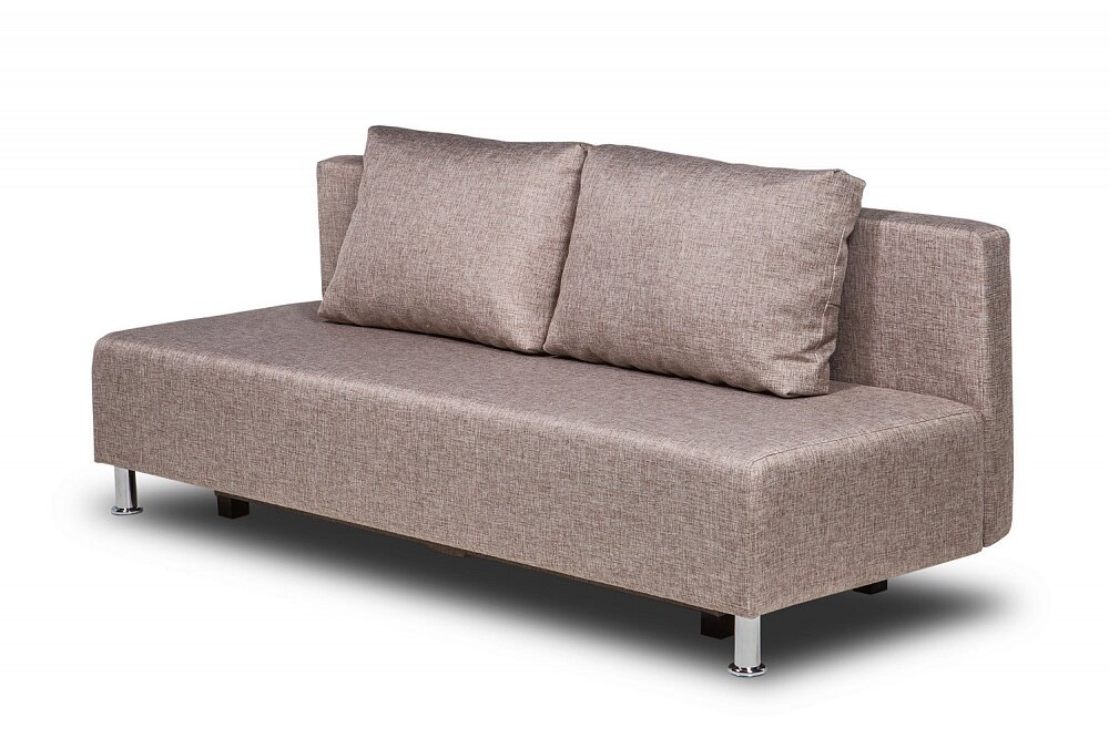 Прямой диван Парма кофе, еврокнижка, 195х78х80 см, с ящиком для белья