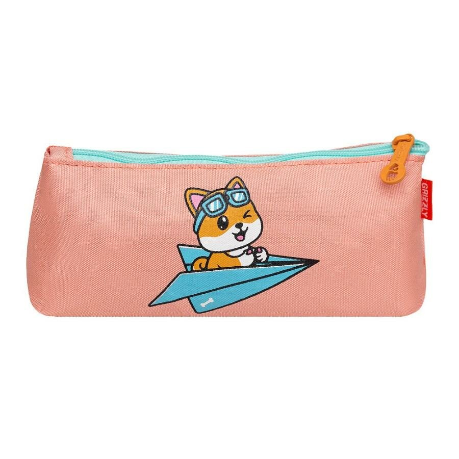 Пенал GRIZZLY с одним отделением , мягкий, для школы, для девочек PL-33-14/1