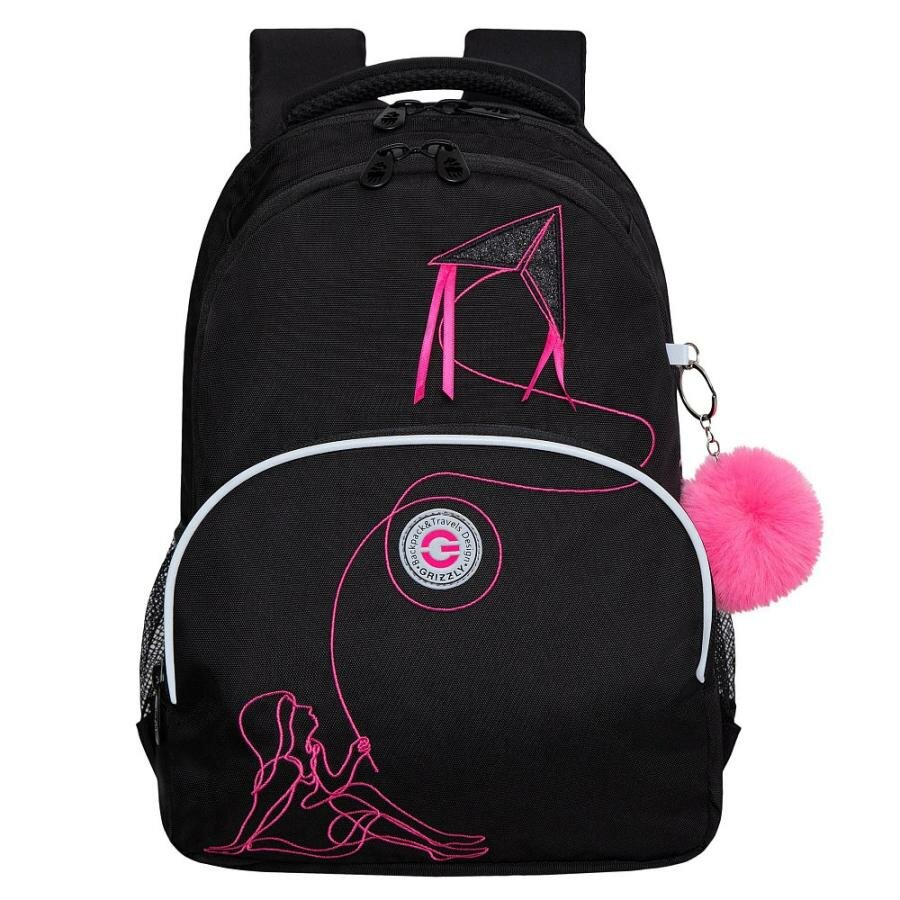 Рюкзак школьный GRIZZLY с карманом для ноутбука 13", анатомической спинкой, для девочки RG-360-8/1