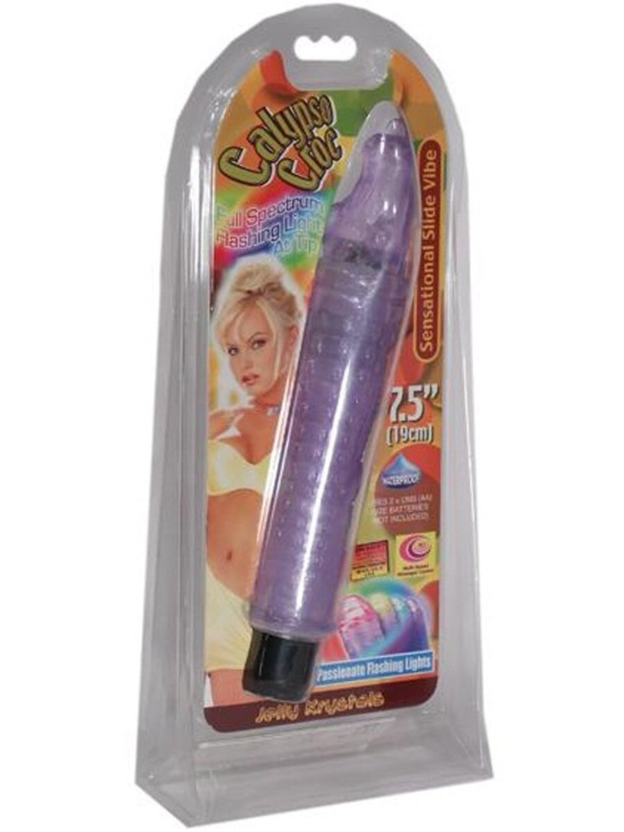 Гелевый вибратор с мигающими цветными огоньками "Calypso Croc" 19 см