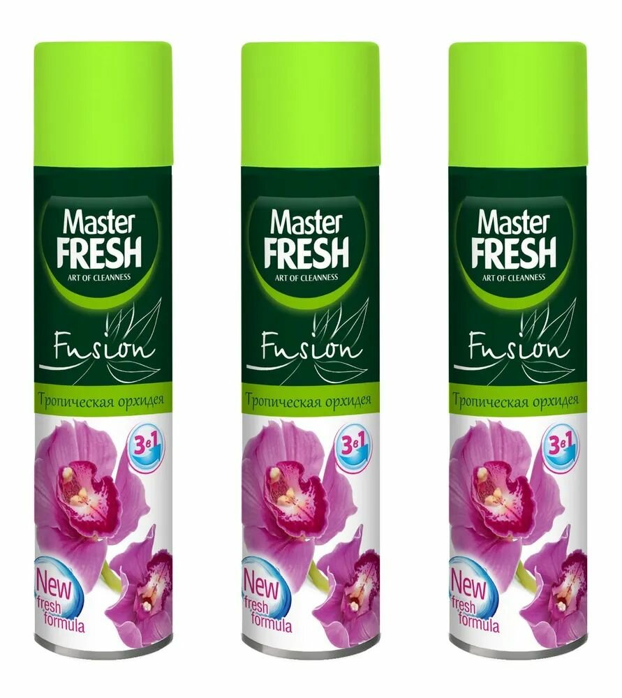 Master Fresh Освежитель воздуха Тропическая орхидея, 300 мл, 3 уп