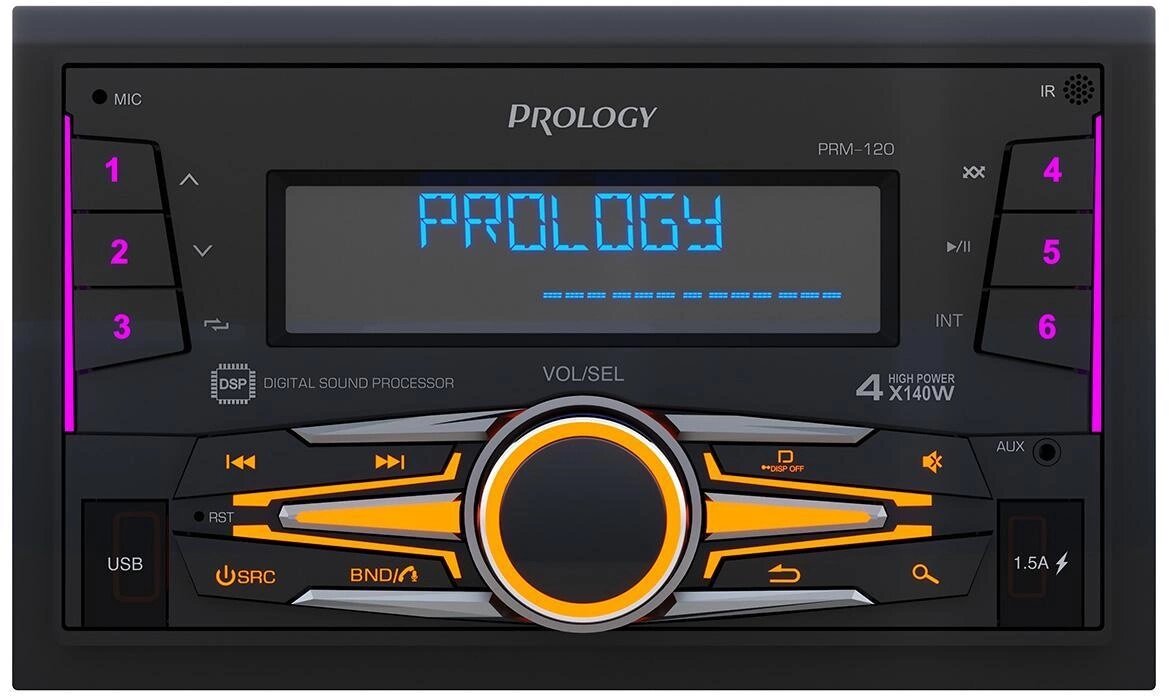 Автомагнитола Prology PRM-120 2DIN 4x140Вт v4.2 AUX DSP 3